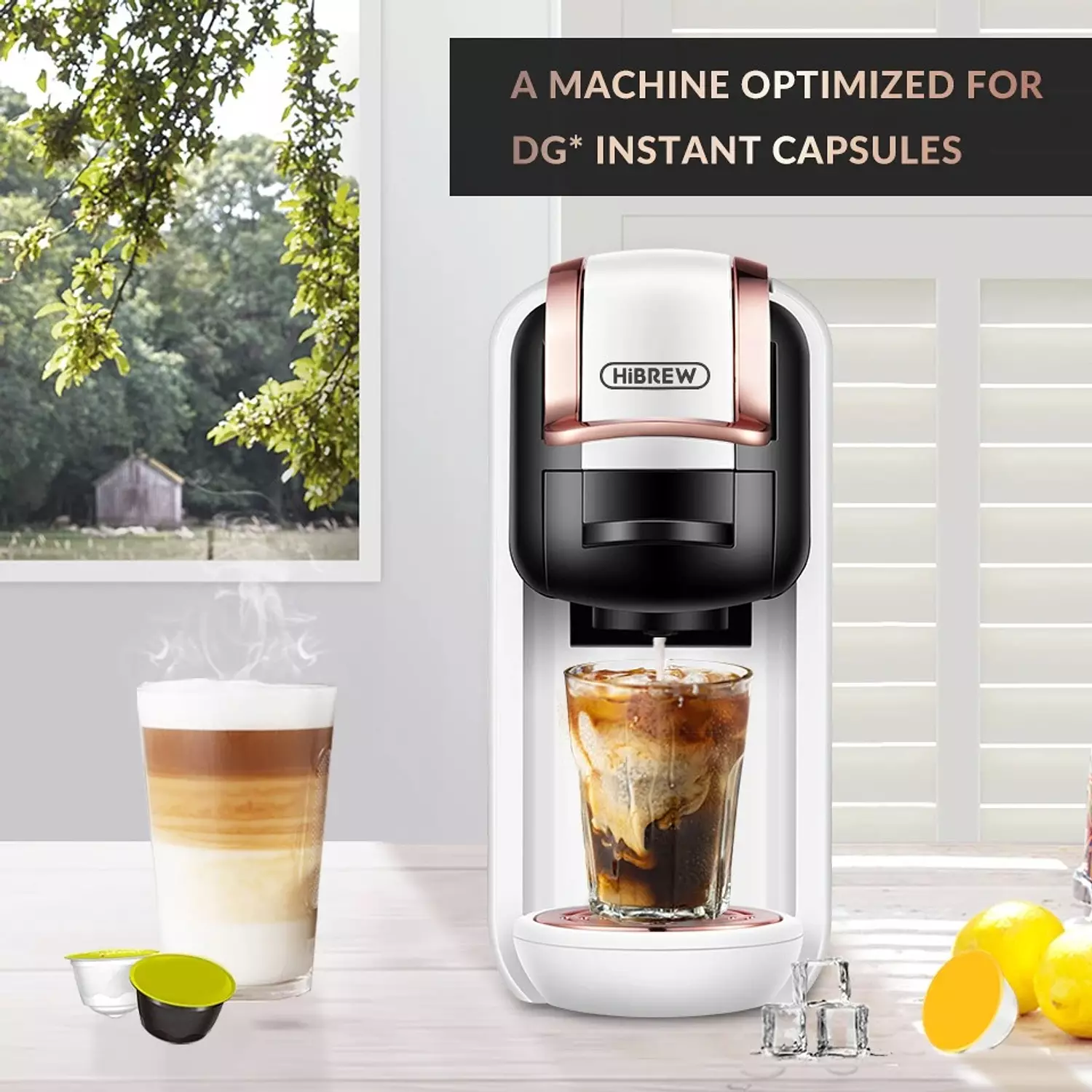 HiBREW H2A Cold Gold Espresso Machine, 4-in-1, Multicapsules, Powder ...