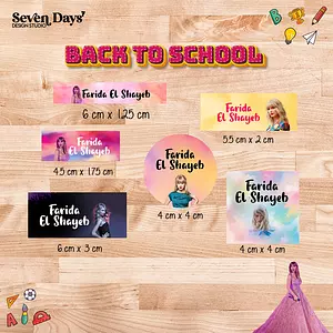 Taylor Swift School Labels | Seven Days Design Studio