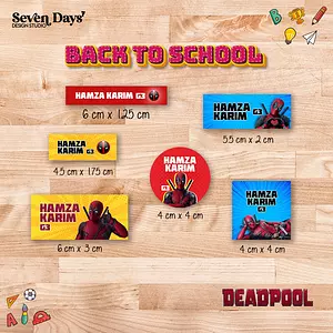 Deadpool School Labels | Seven Days Design Studio