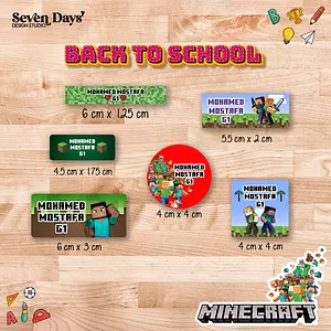 Minecraft School Labels | Seven Days Design Studio
