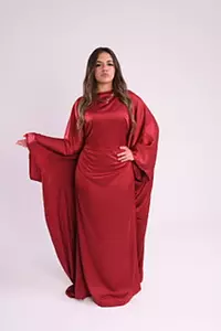 Red Wine Ramadan Abaya | intothelabel