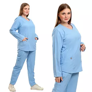 Baby Blue Female Elite Scrub (Long Sleeves) | Ivory Medical Wear