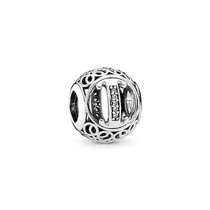 Letter I silver charm with clear cubic zirconia | Pandora Egypt