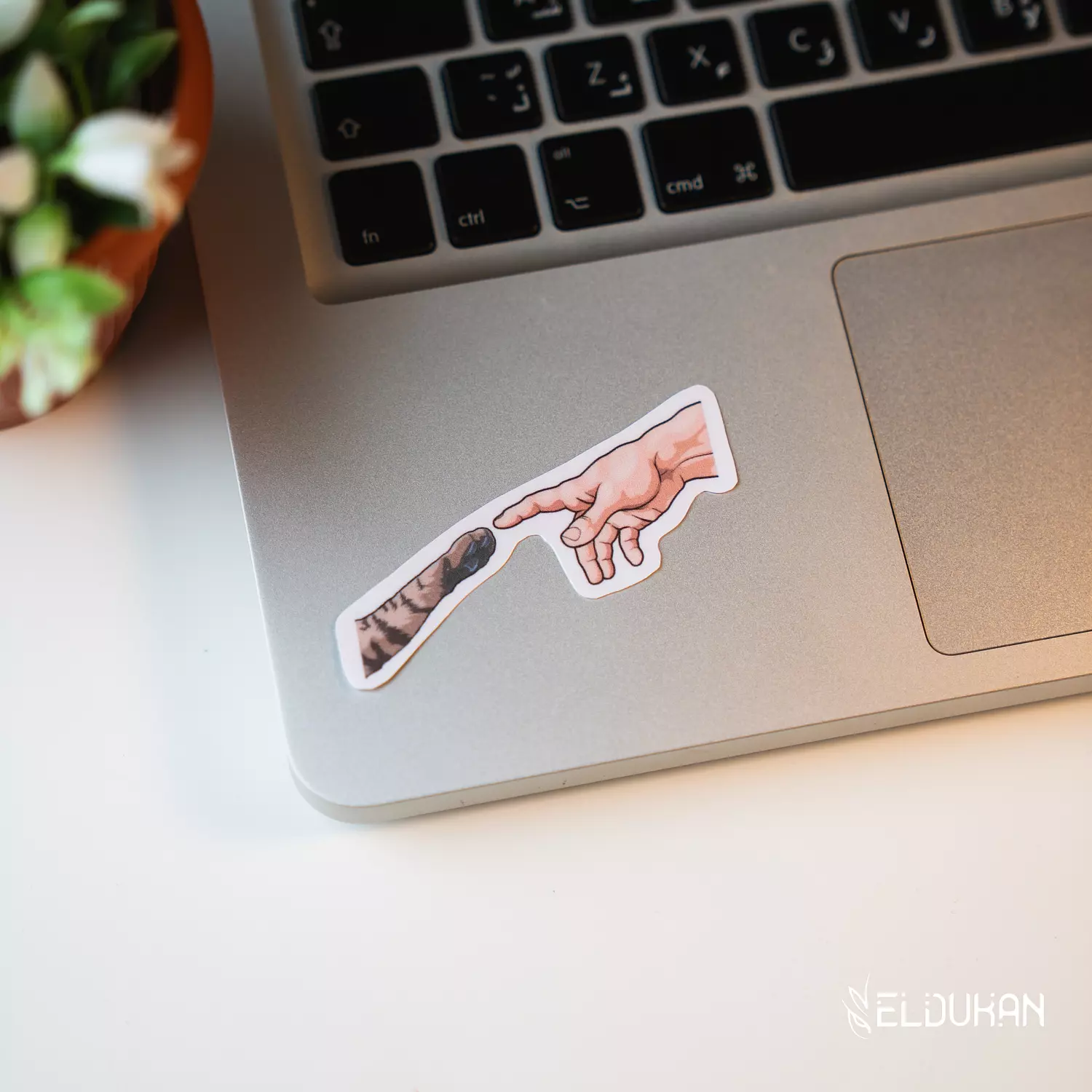 Human & Cat Hands sticker | Eldukan Gallery