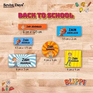 Blippi School Labels | Seven Days Design Studio