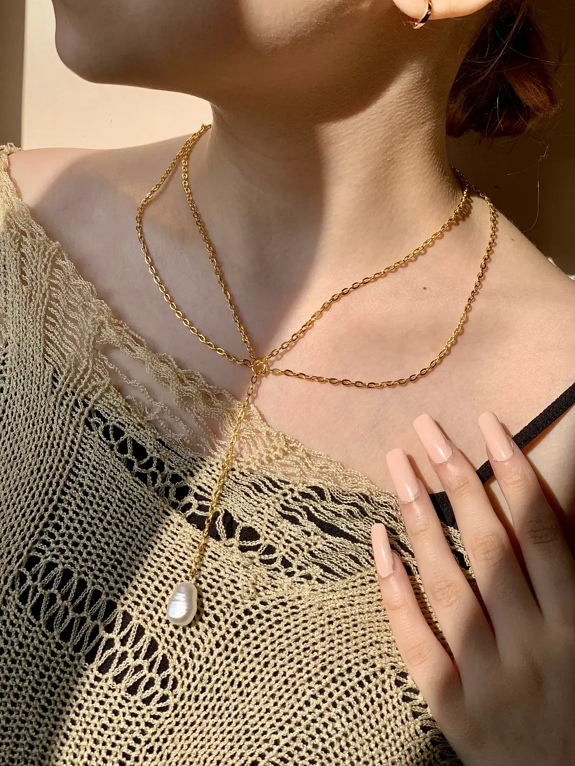 Unique gold necklace | Nema