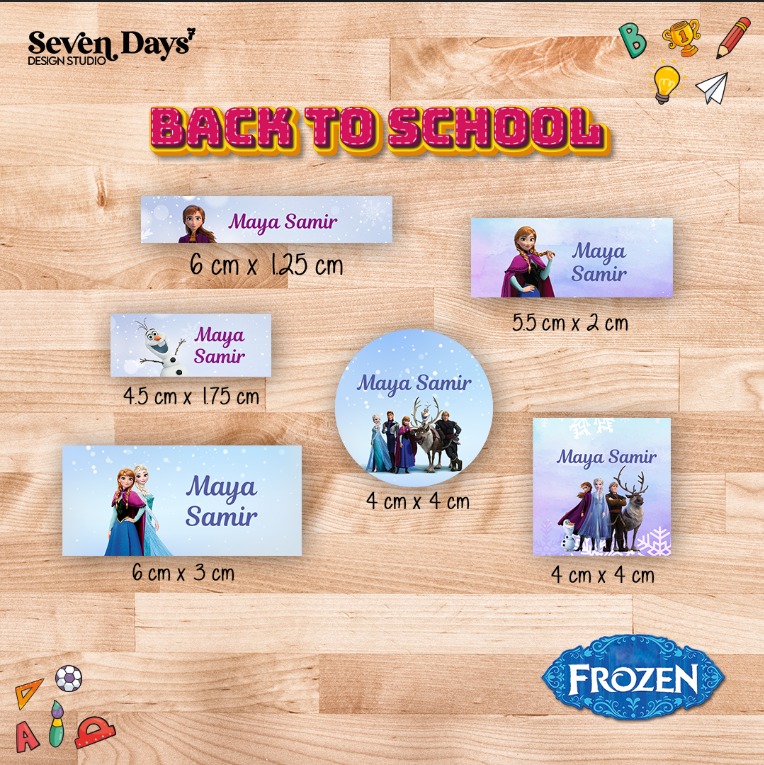 Frozen Mix School Labels | Seven Days Design Studio