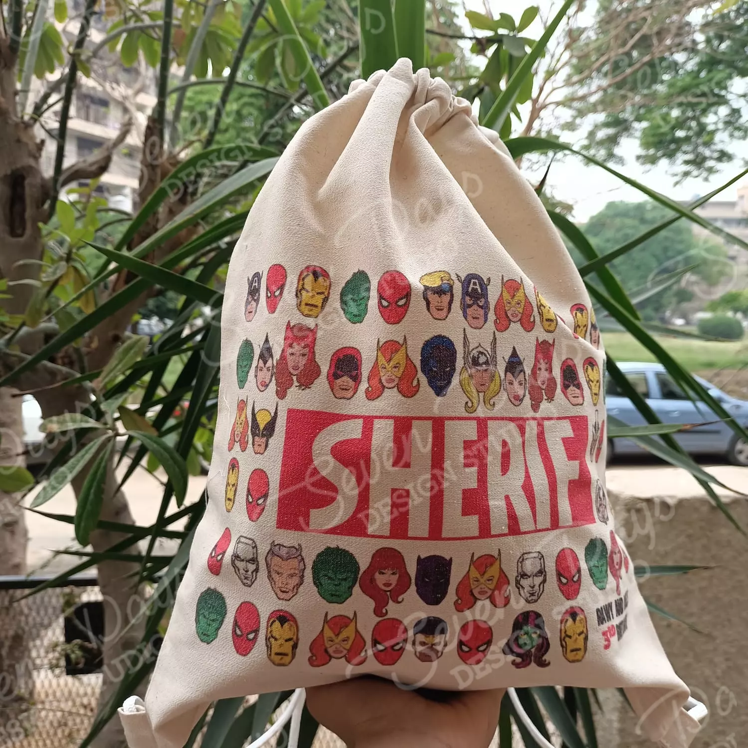 Marvel 2 Drawstring Bag | Seven Days Design Studio