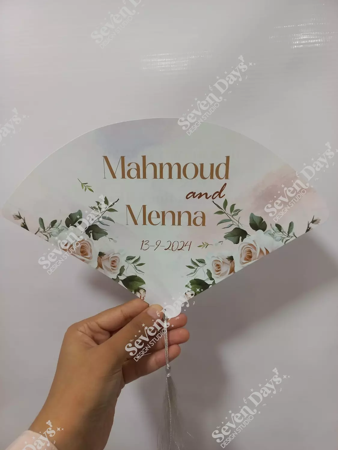 White Rose Paper Fan | Seven Days Design Studio