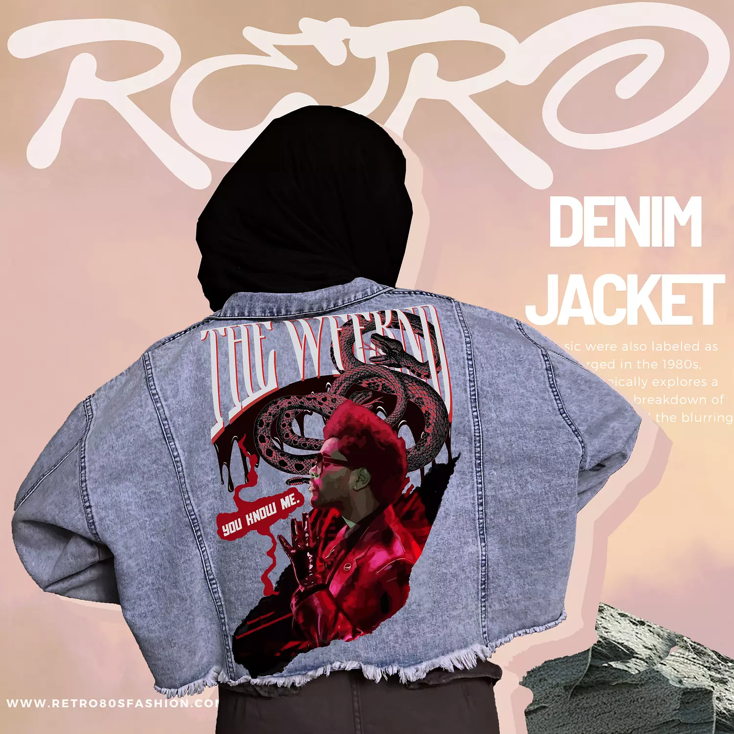 The Weeknd Denim Jacket | retro 80s fashion