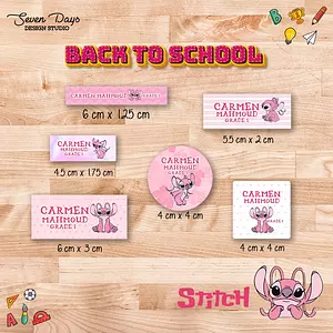 Stitch 6 Girl School Labels | Seven Days Design Studio