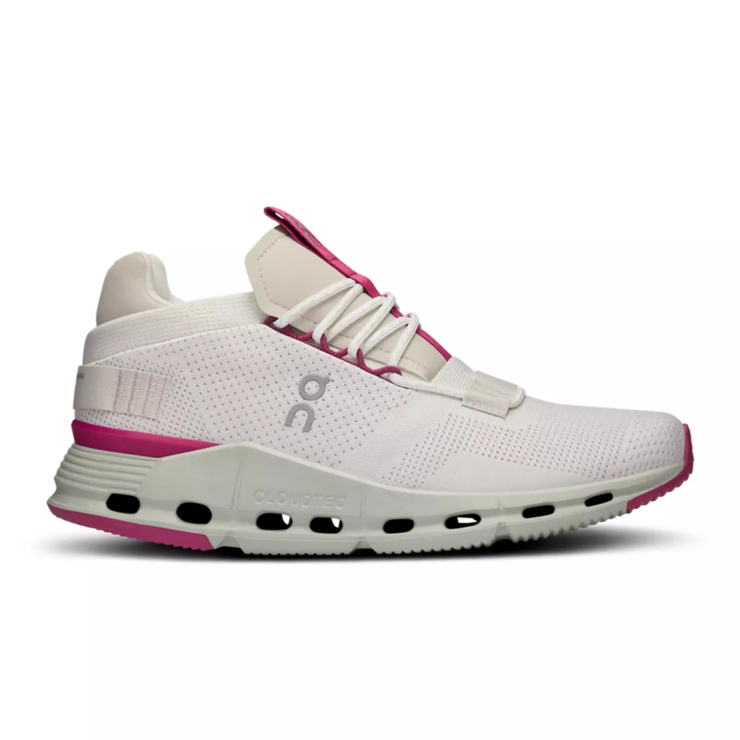 On Running Cloudnova Undyed/White/Carnation | shoe zone