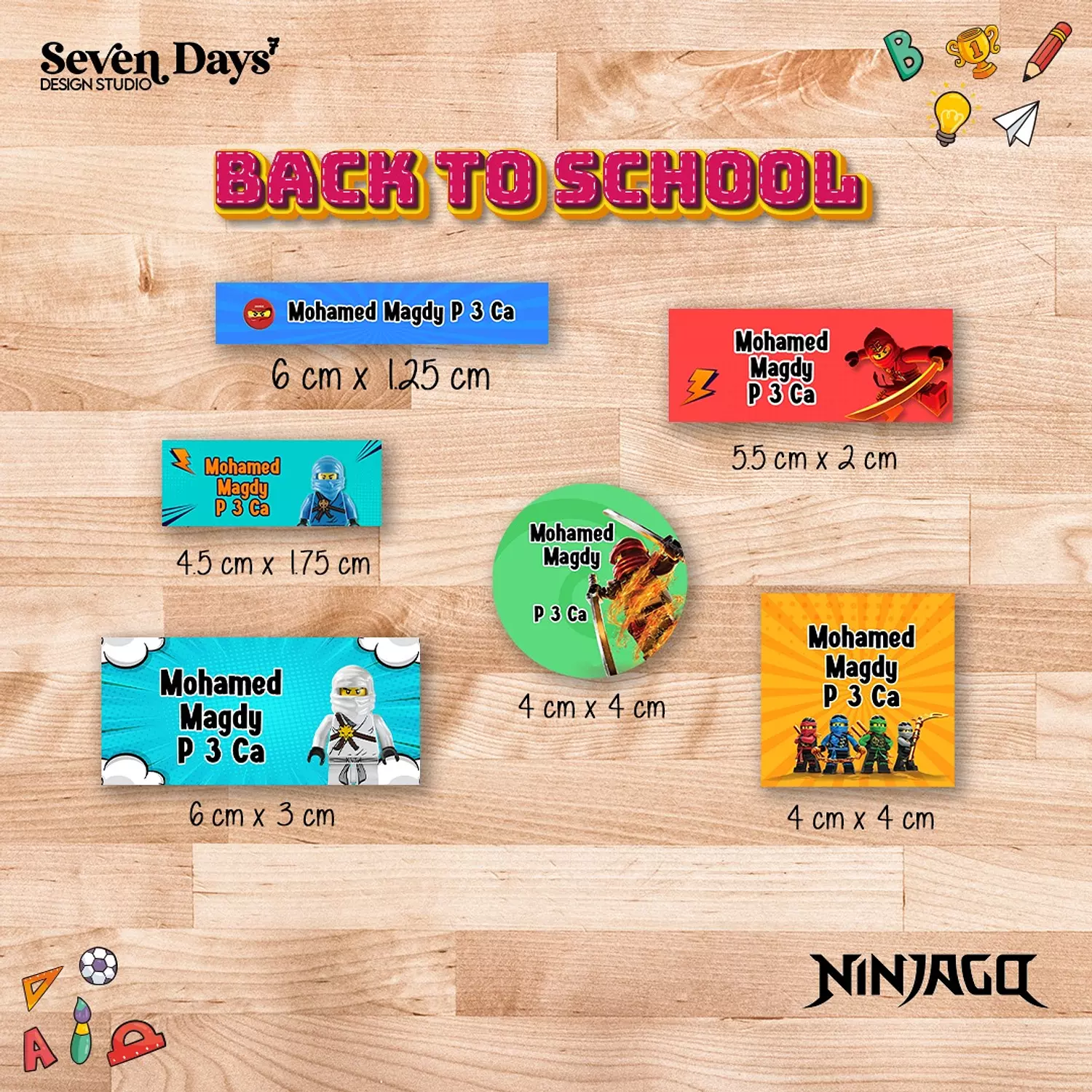 Ninjago School Labels | Seven Days Design Studio
