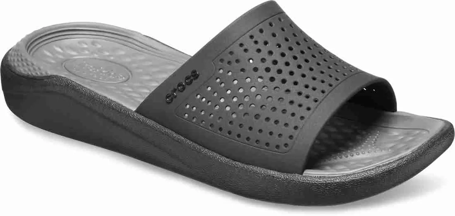 Crocs Literide slide Black x Gray | Footly Egypt