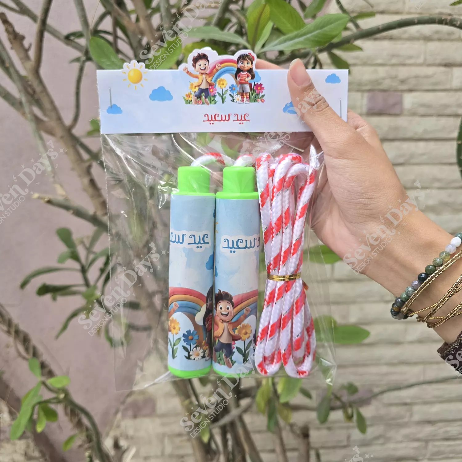 Eid Kids Rainbow Ping Pong Jumping Rope | Seven Days Design Studio