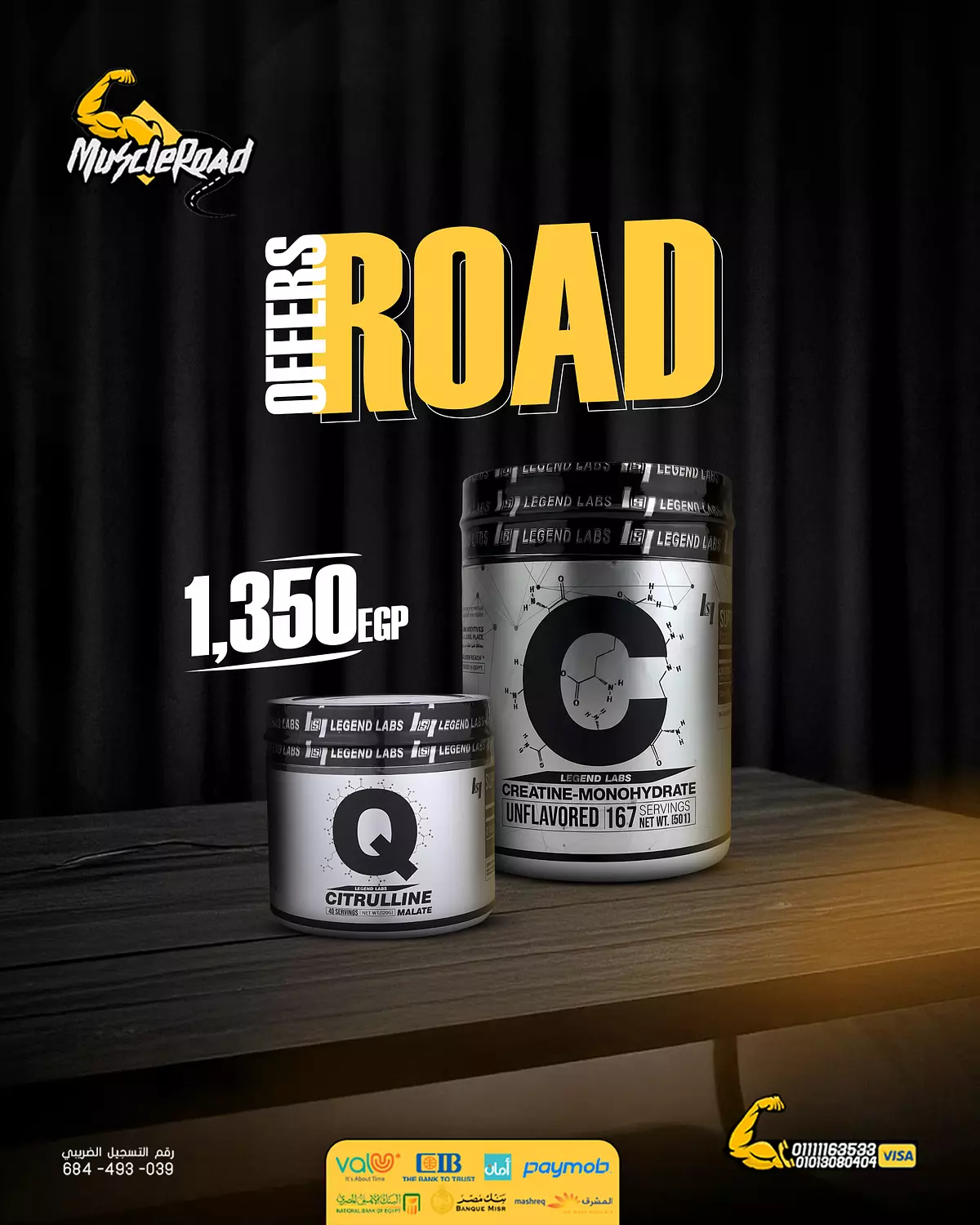 Legend Labs Creatine Monohydrate – 500g (167 Servings) & Legend Labs ...