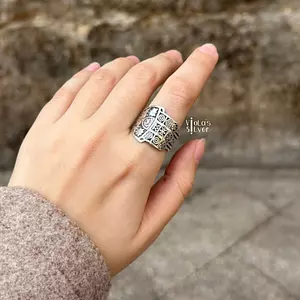 Silver rounded kaf ring | Viola's Silvers