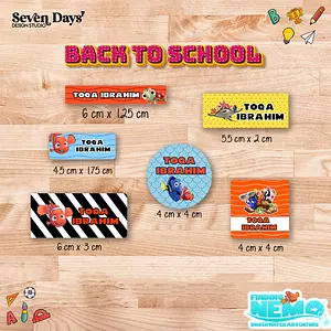 Finding Nemo School Labels | Seven Days Design Studio