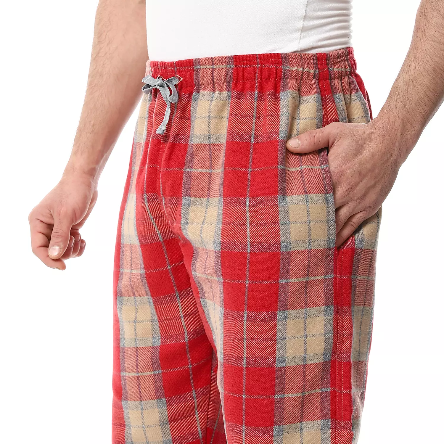 Shorto Winter Check Pants - Beige * Red - 4045 - 2 | ShortoEg