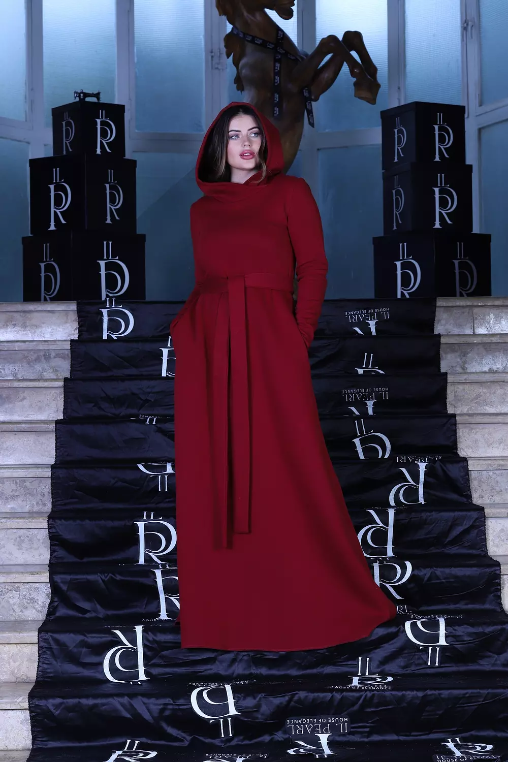 Burgundy Capecho dress | il.Pearl