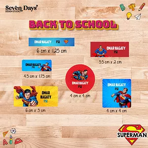 Superman School Labels | Seven Days Design Studio