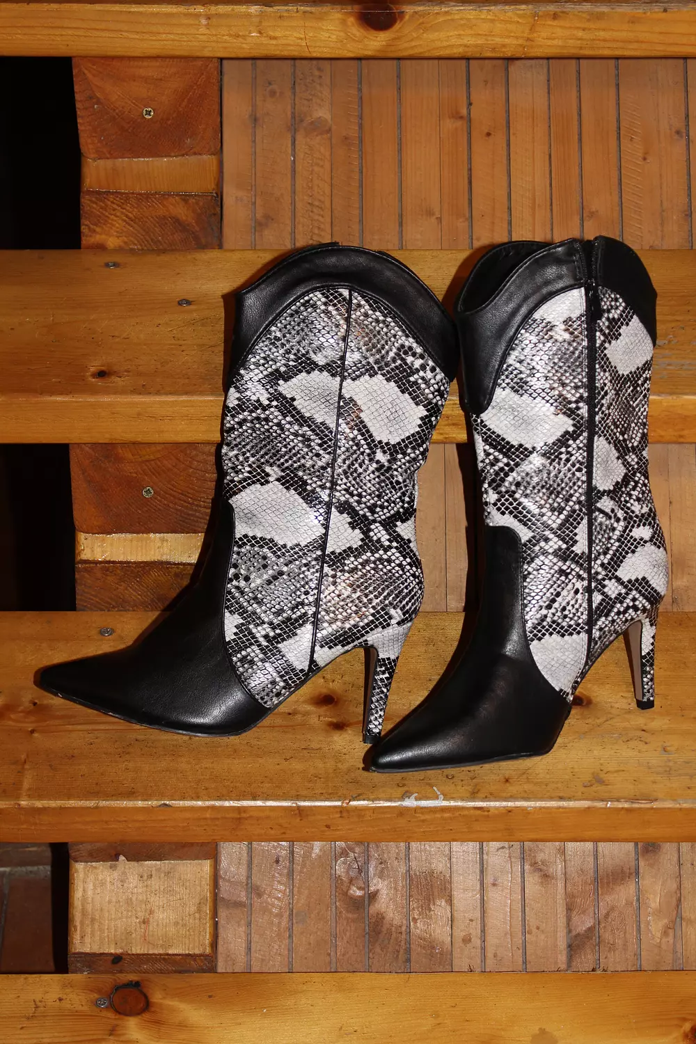 Magda Python Print Black Boots | crcl