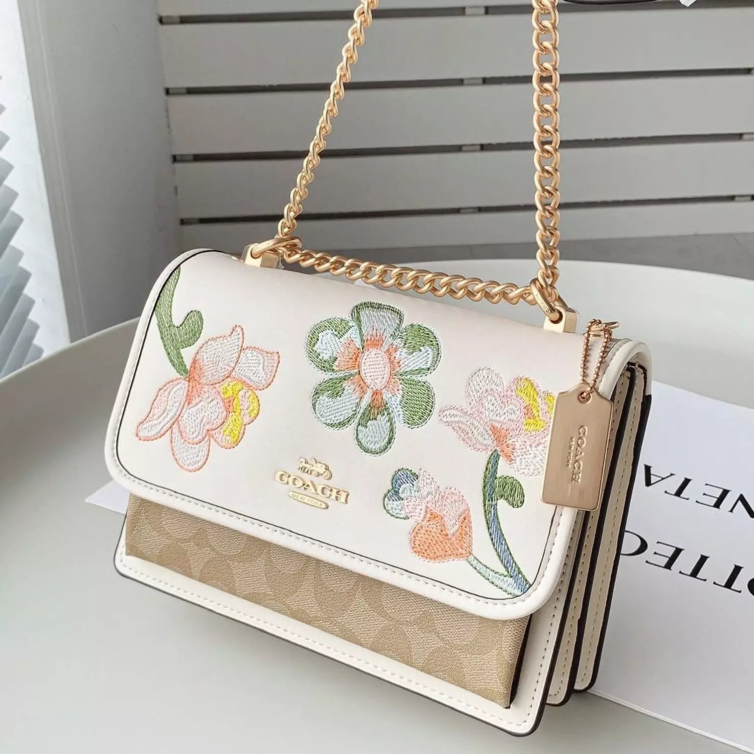 Coach Klare Crossbody Bag in Signature Canvas with Floral Embroidery ...