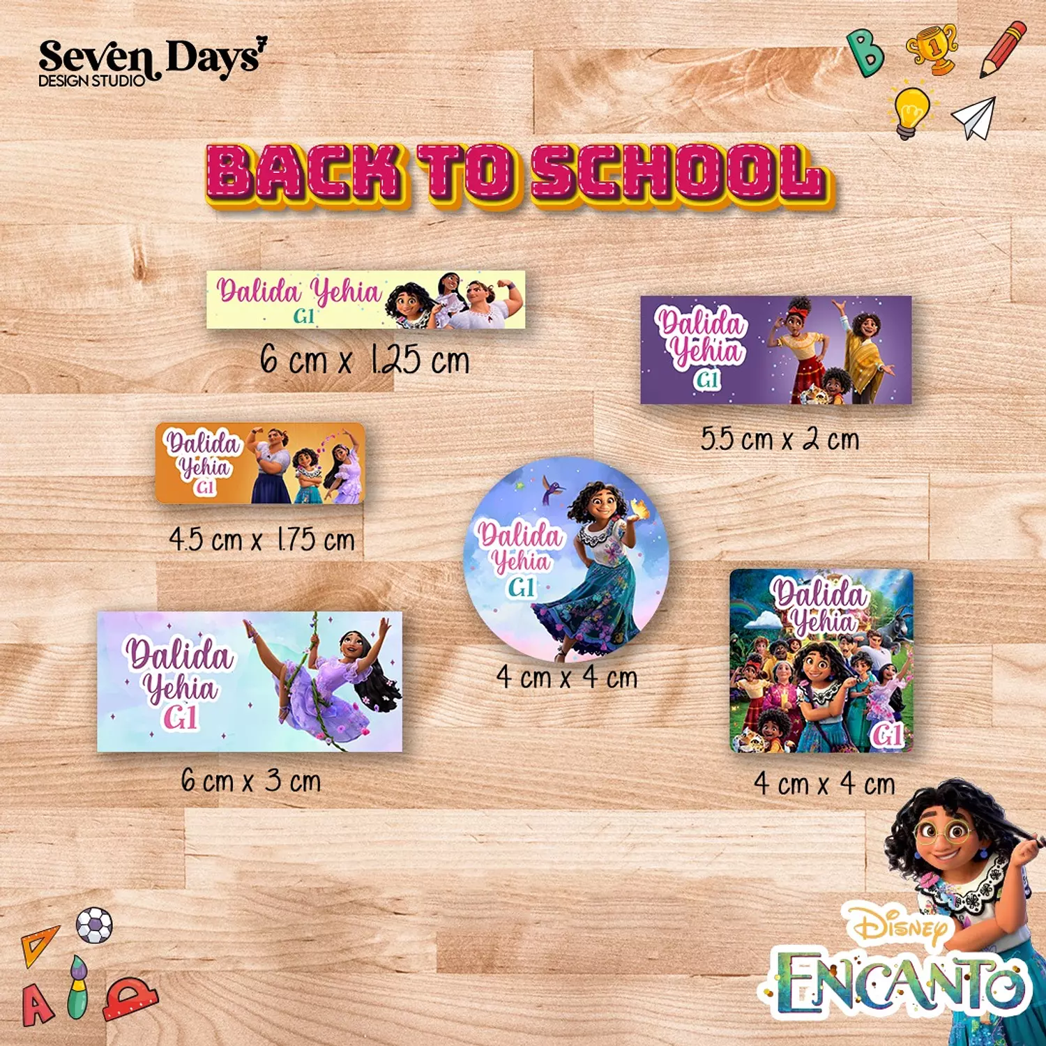 Encanto School Labels | Seven Days Design Studio