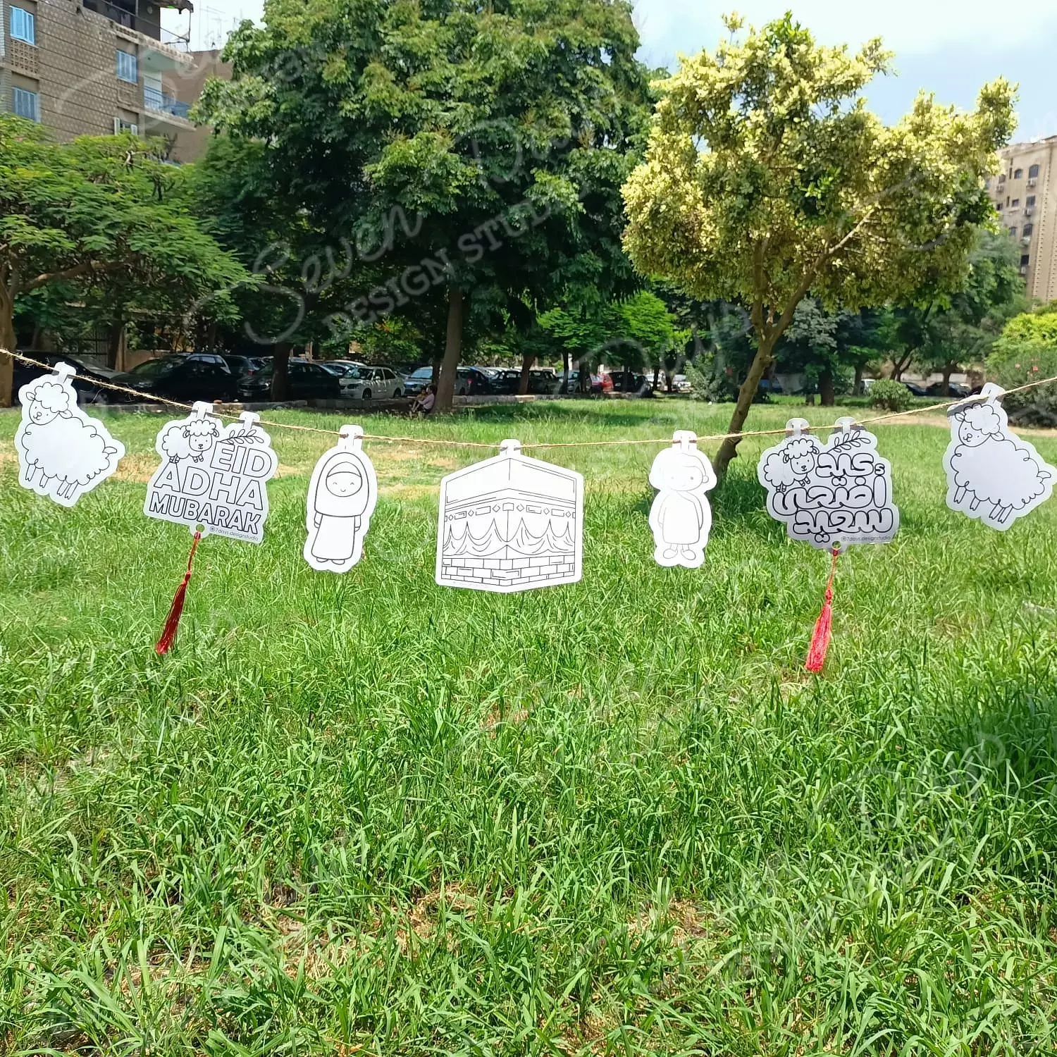 Eid Adha Sheep Coloring Decoration | Seven Days Design Studio