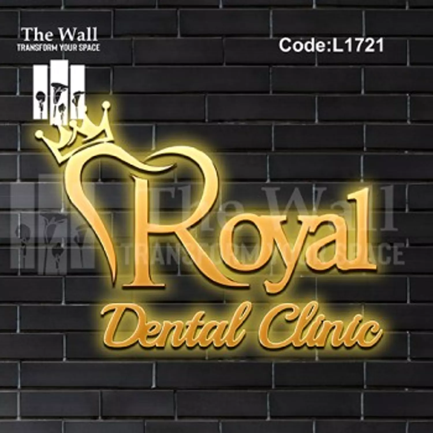 L1721-Lighted Golden Acrylic Logo | The Wall Arts