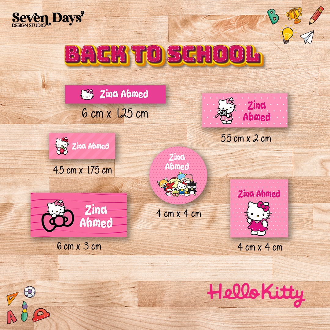 Hello Kitty School Labels | Seven Days Design Studio