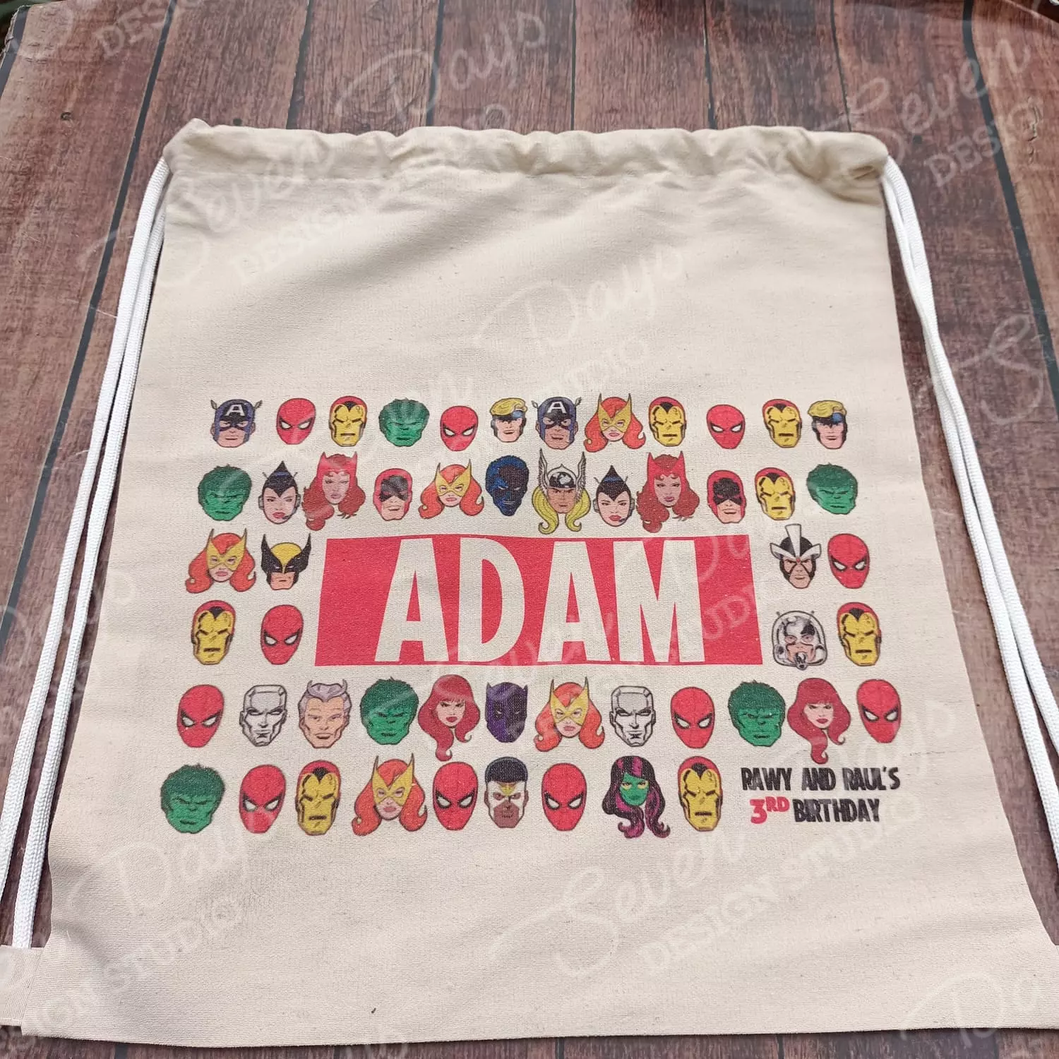 Marvel 2 Drawstring Bag | Seven Days Design Studio