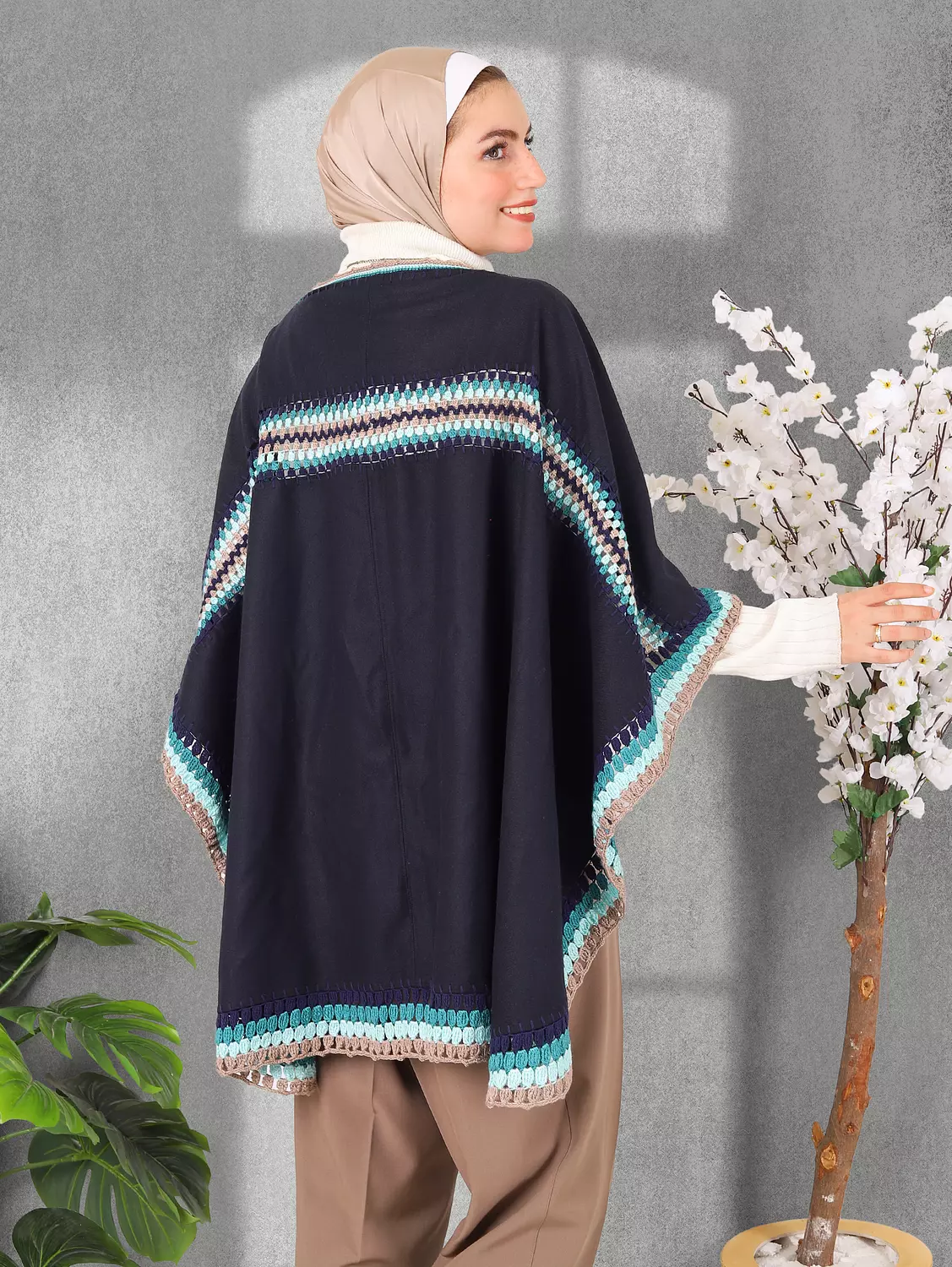 Woolen Poncho with handmade touch. | Rawya