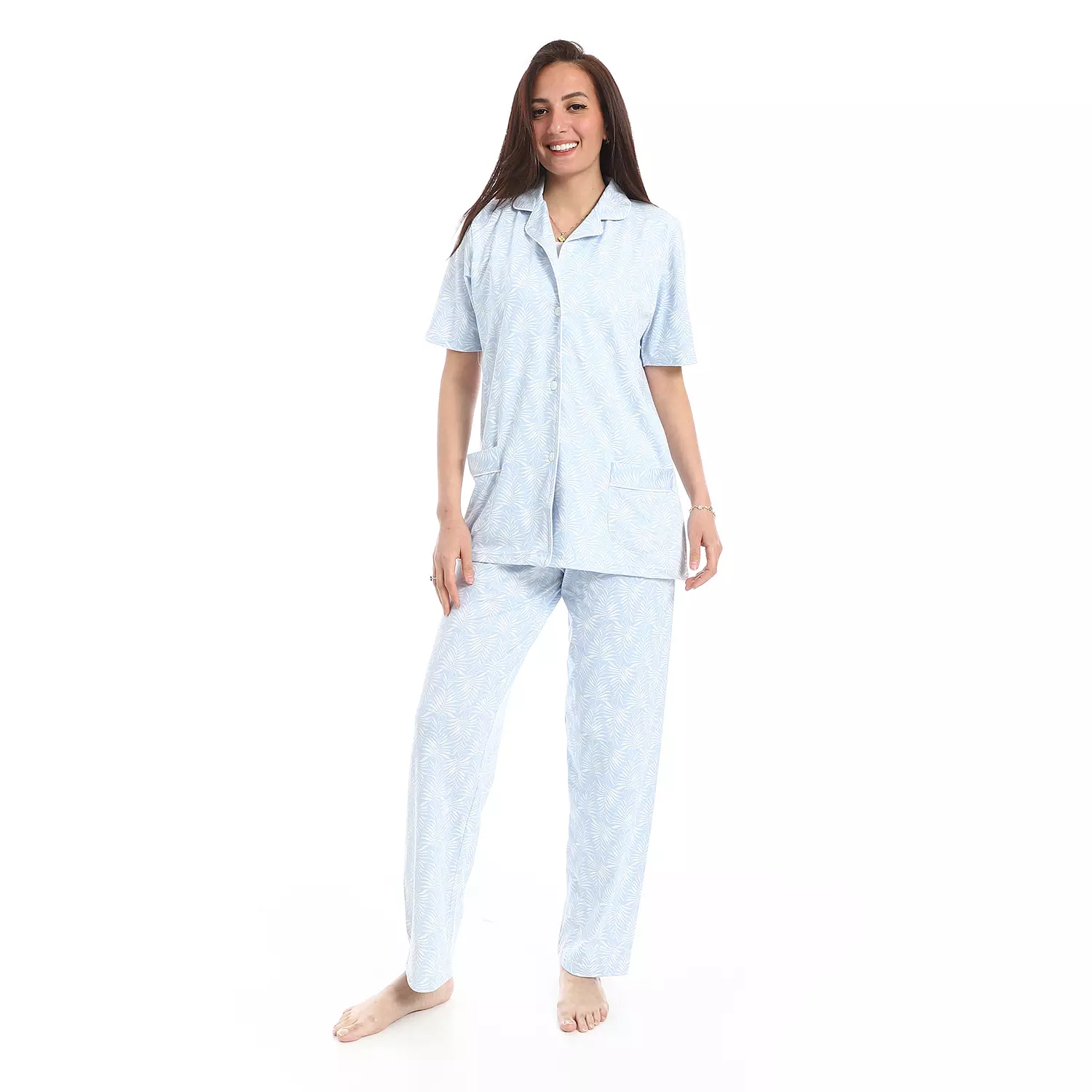 Women Roots Classic PJ - 2525 - Baby Blue - 1 | ShortoEg