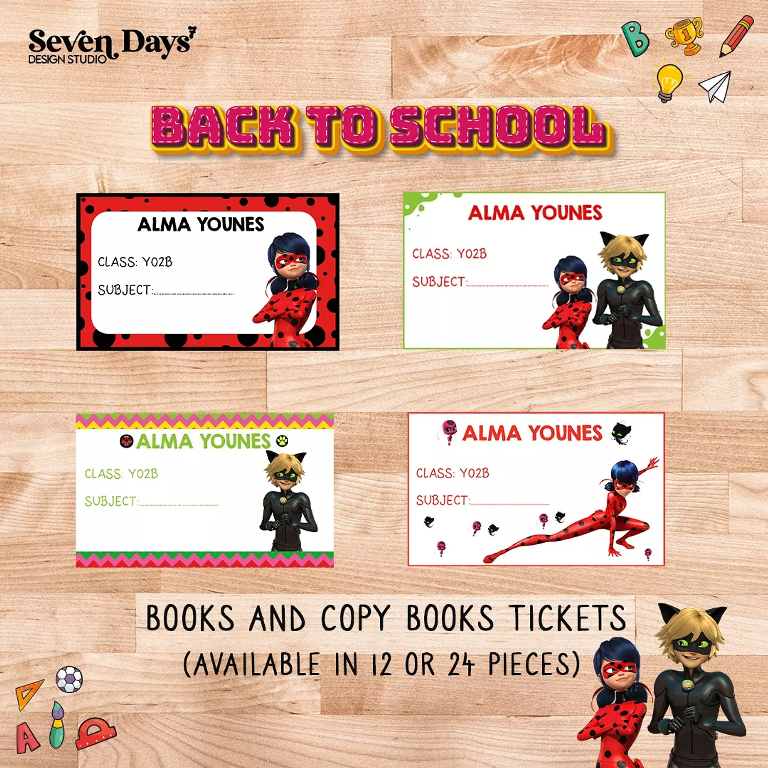 Lady Bug School Labels | Seven Days Design Studio